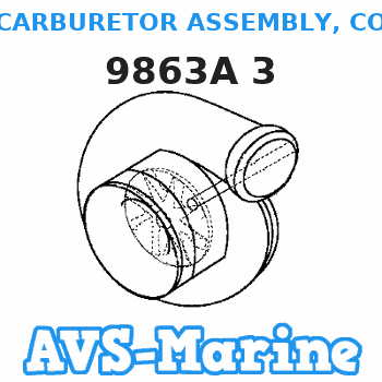 9863A 3 Mercruiser CARBURETOR ASSEMBLY, COMPLETE